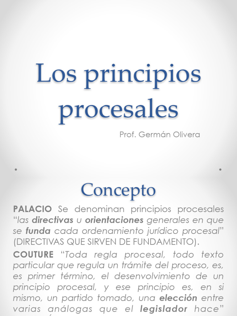 3 Clase Los Principios Procesales | PDF | Debido al proceso | Ley procesal