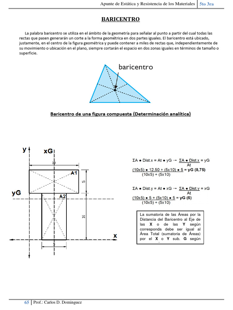 Baricentro y Momento de Inercia | PDF | Rotación | Física