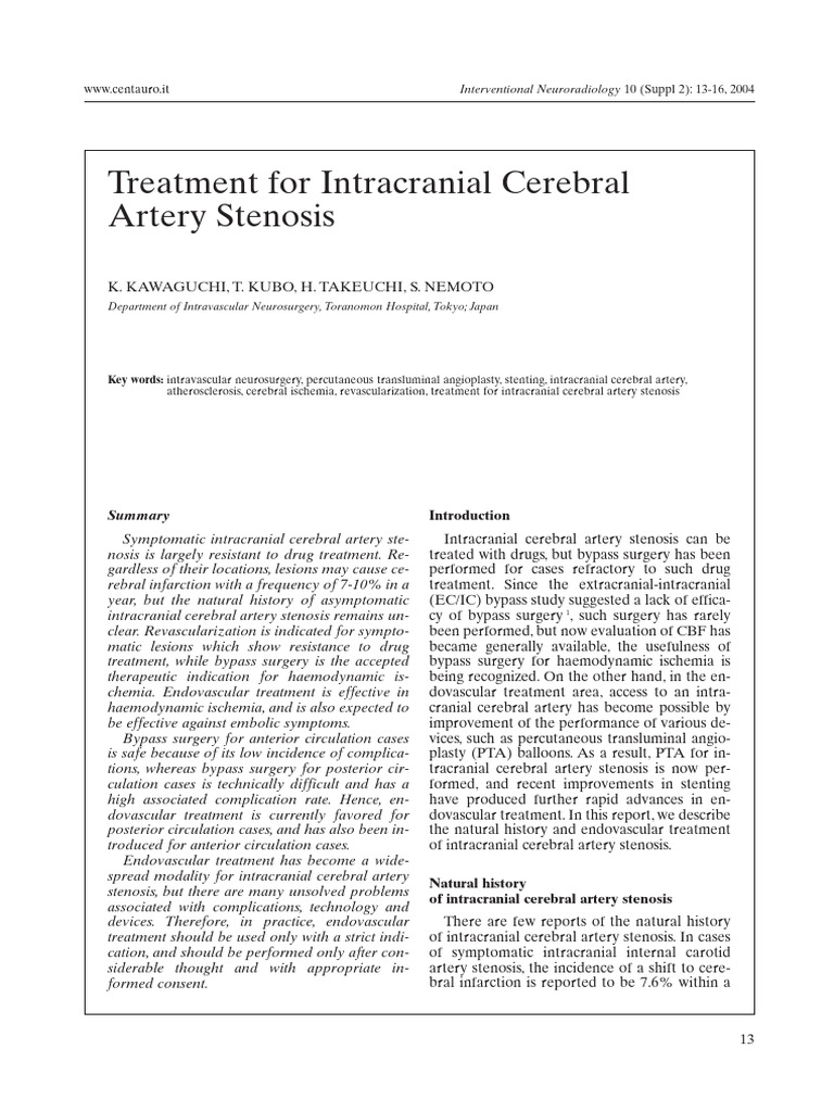 Stenosis Arteri Serebri | PDF | Coronary Artery Bypass Surgery ...