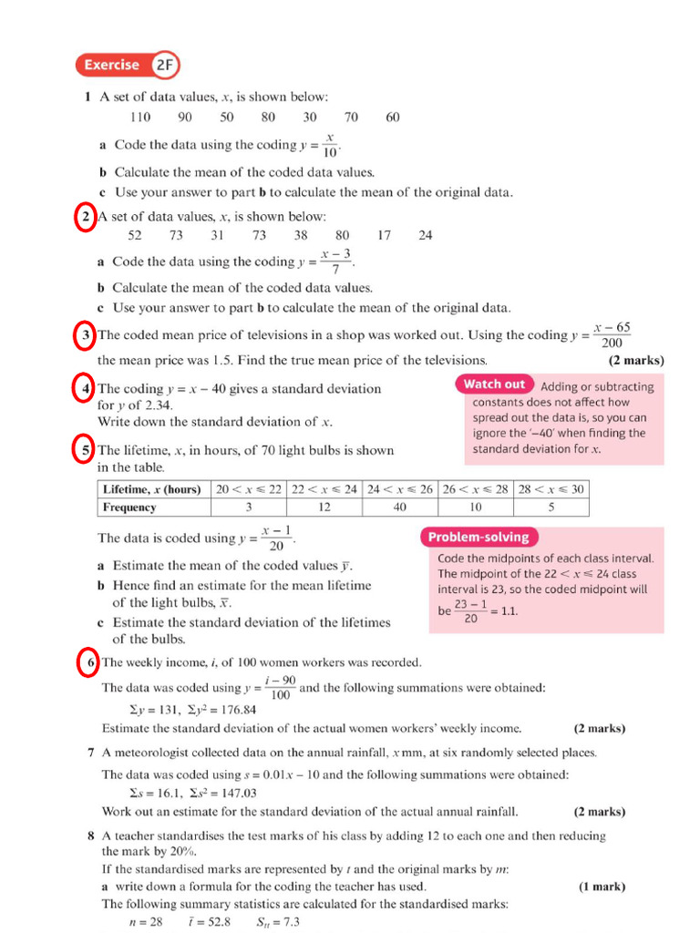 HW3 MeanandSD With Brief Answers | PDF | Standard Deviation | Sampling (Statistics)