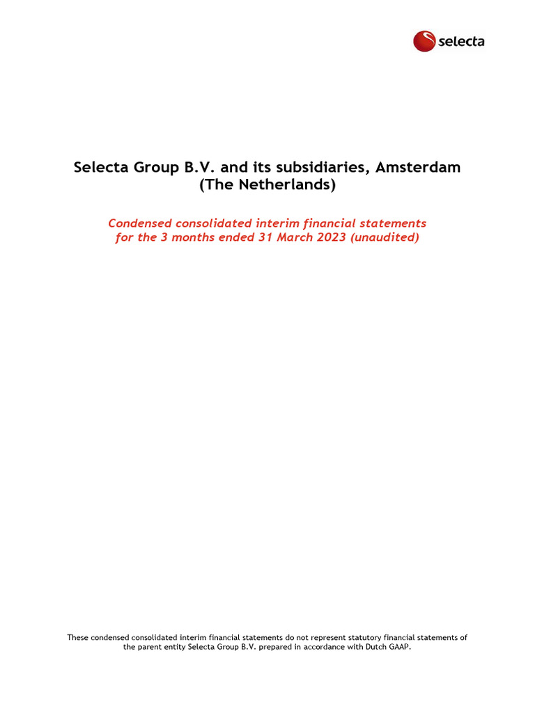 Selecta Group - Q1 2023 Financial Statements | PDF | International ...