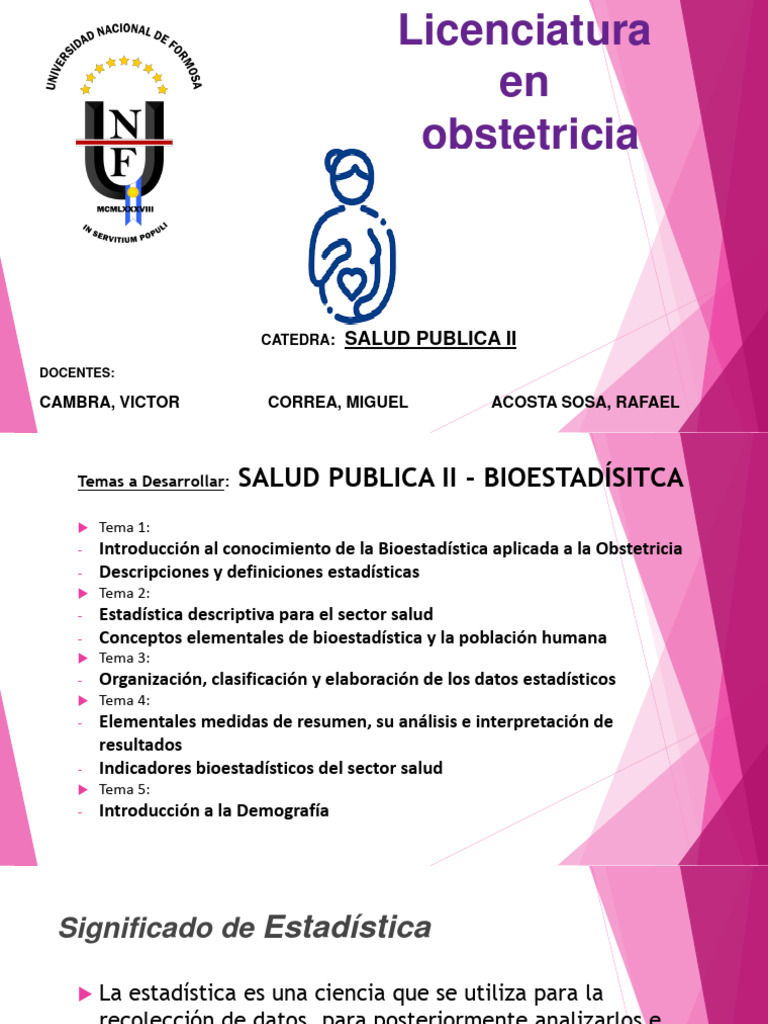CLASE #1 Bioestadística Aplicada A La Obstetricia y Conceptos de La Estadística | PDF