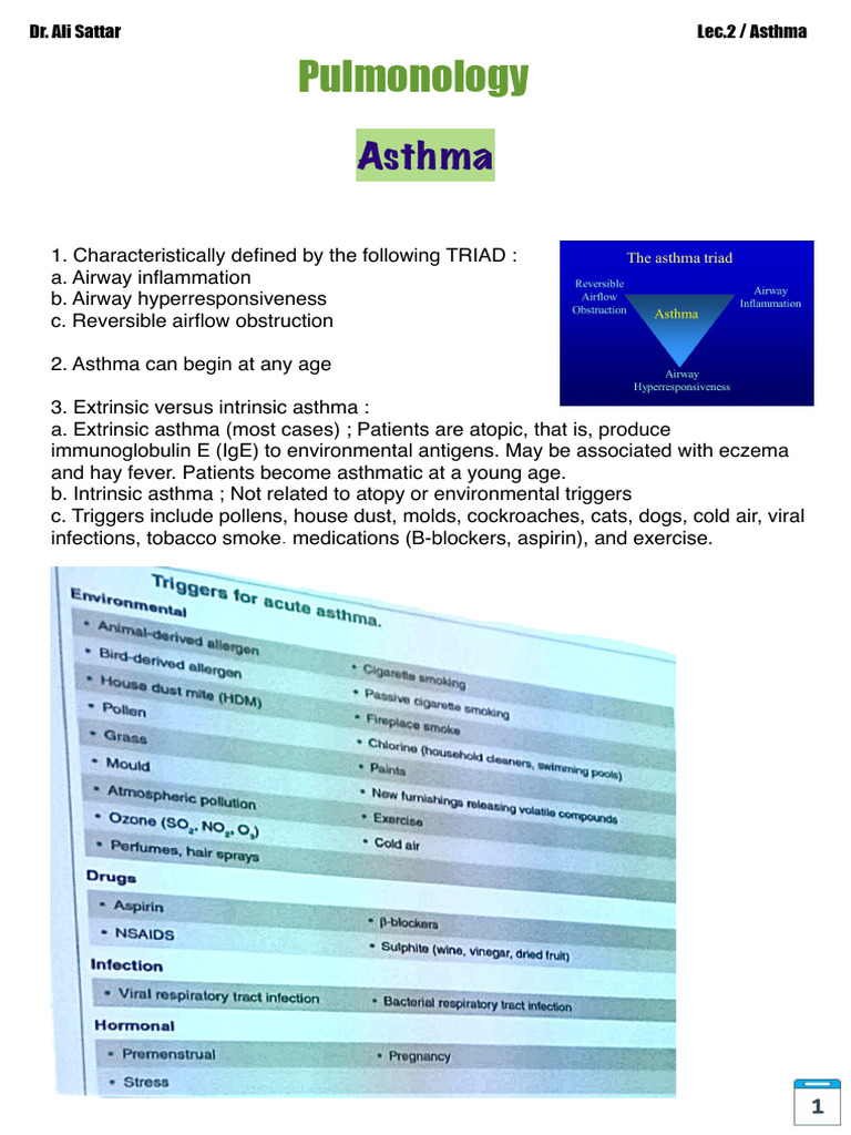 Asthma | Download Free PDF | Asthma | Respiratory Diseases