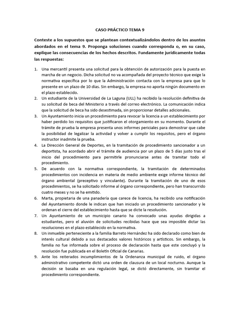 Caso Práctico. Tema 9 | PDF