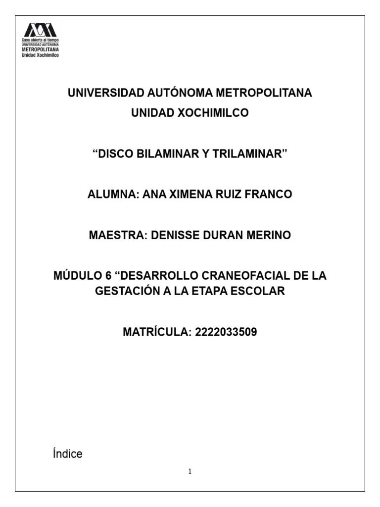 Disco Bilaminar y Trilaminar | Descargar gratis PDF | Embrión | Anatomía