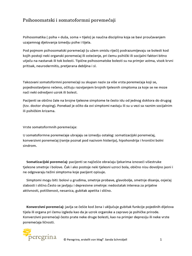 4 Psihosomatski Poremecaji | PDF