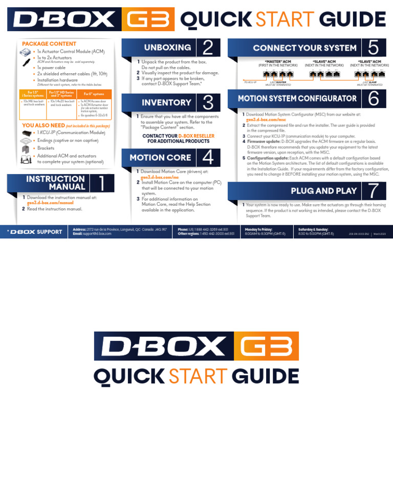209-914-0003-EN2 - D-BOX G3 Quick Start Guide | PDF
