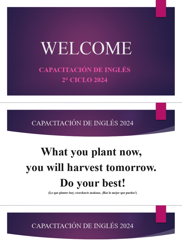 Capacitación de Inglés 2024 Correccion | PDF | Enseñando | Idioma en Inglés