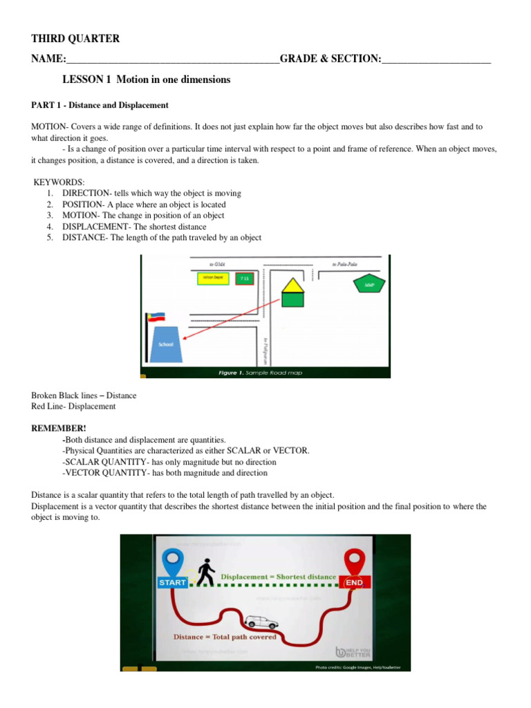 3rd Grading LESSON 1 HANDOUTS | PDF | Speed | Velocity