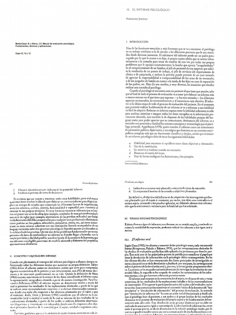 B. Buela-Casal, G. y Sierra, J.C. Manual de Evaluación Psicológica ...