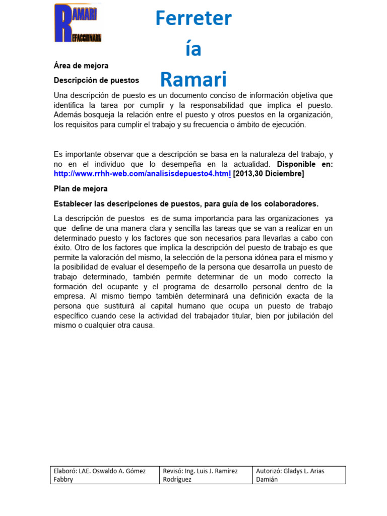 Funciones Laborales | PDF | Business | Gestión de recursos humanos