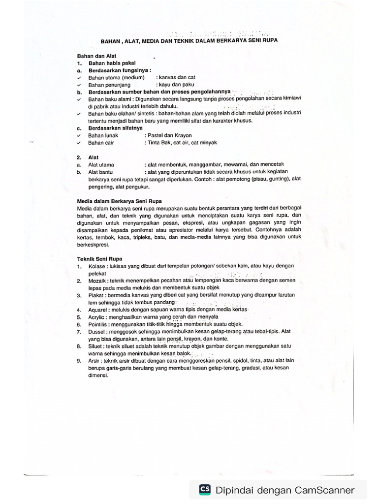 Bahan, Alat, Media Dan Teknik Dalam Berkar | PDF
