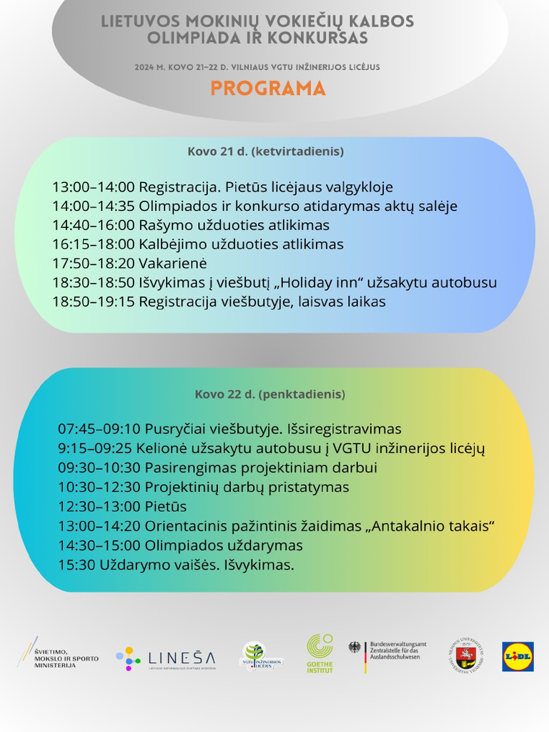 Vokičių Olimp. - Programa - 2024 - A4 | PDF