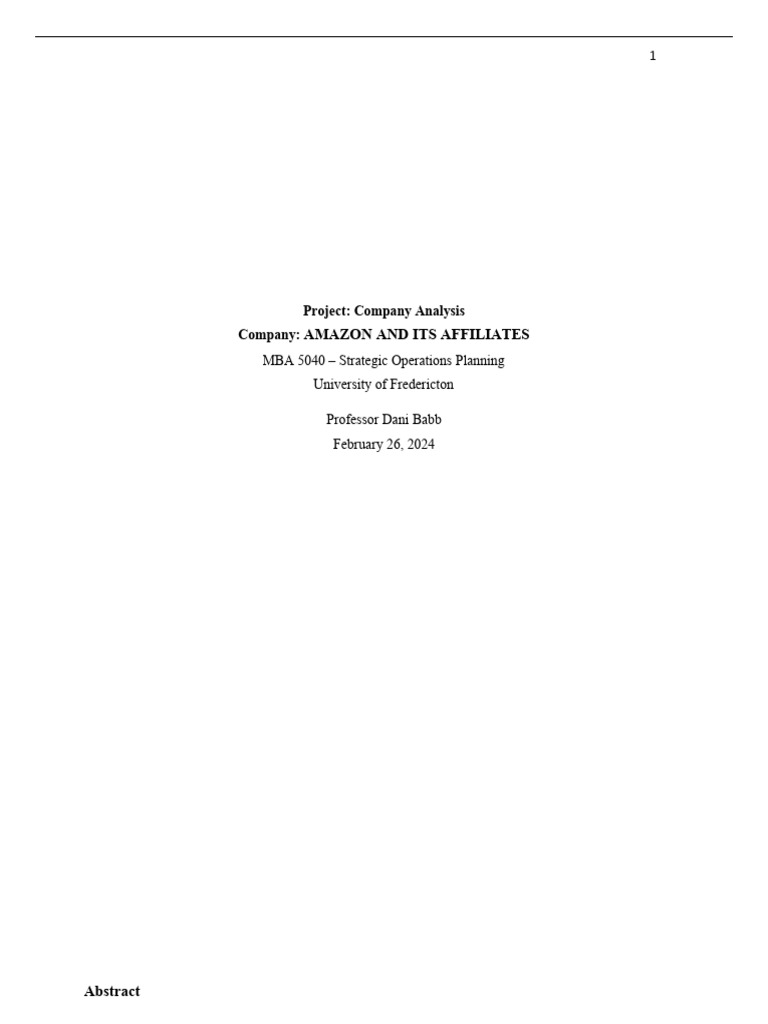 MBA 5040 Company Analysis Paper | PDF | Amazon Web Services | Cloud ...