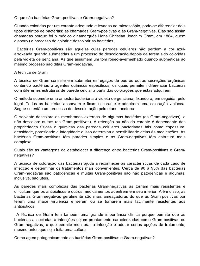 O Que São Bactérias Gram | PDF