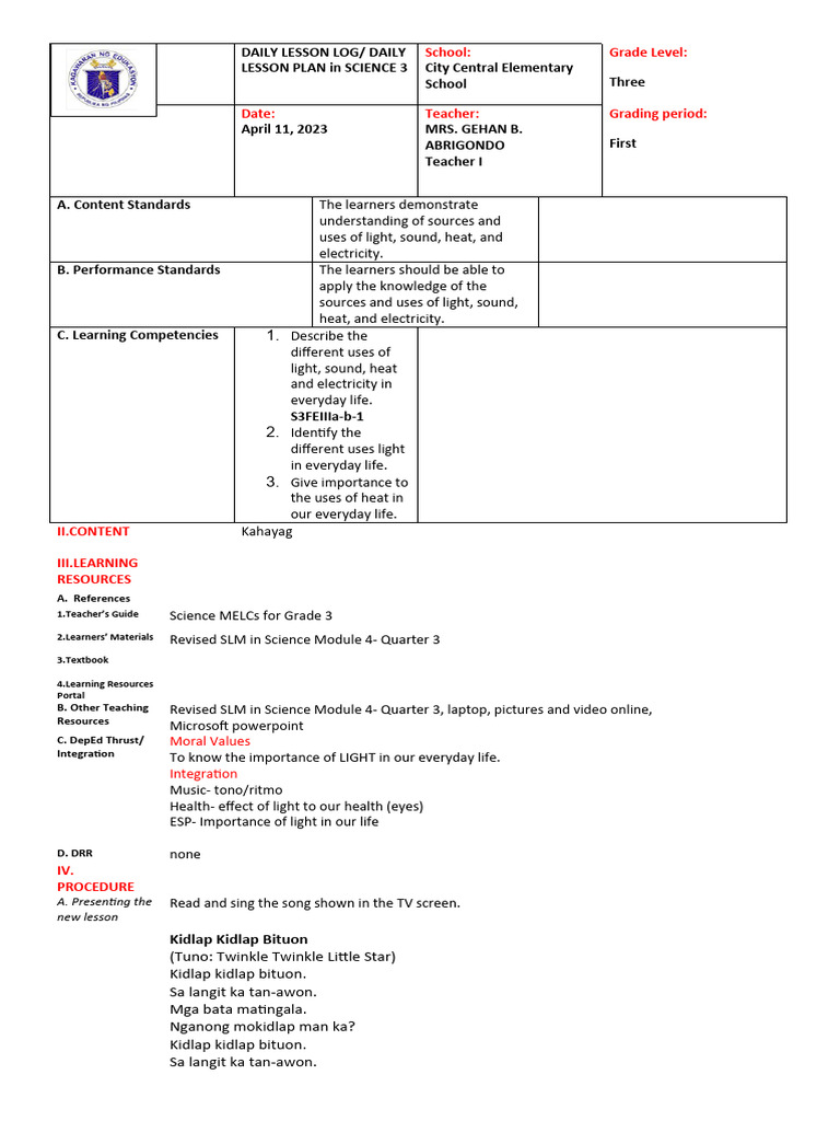 Science DLP Co 3RD Quarter 2022 2023 | PDF