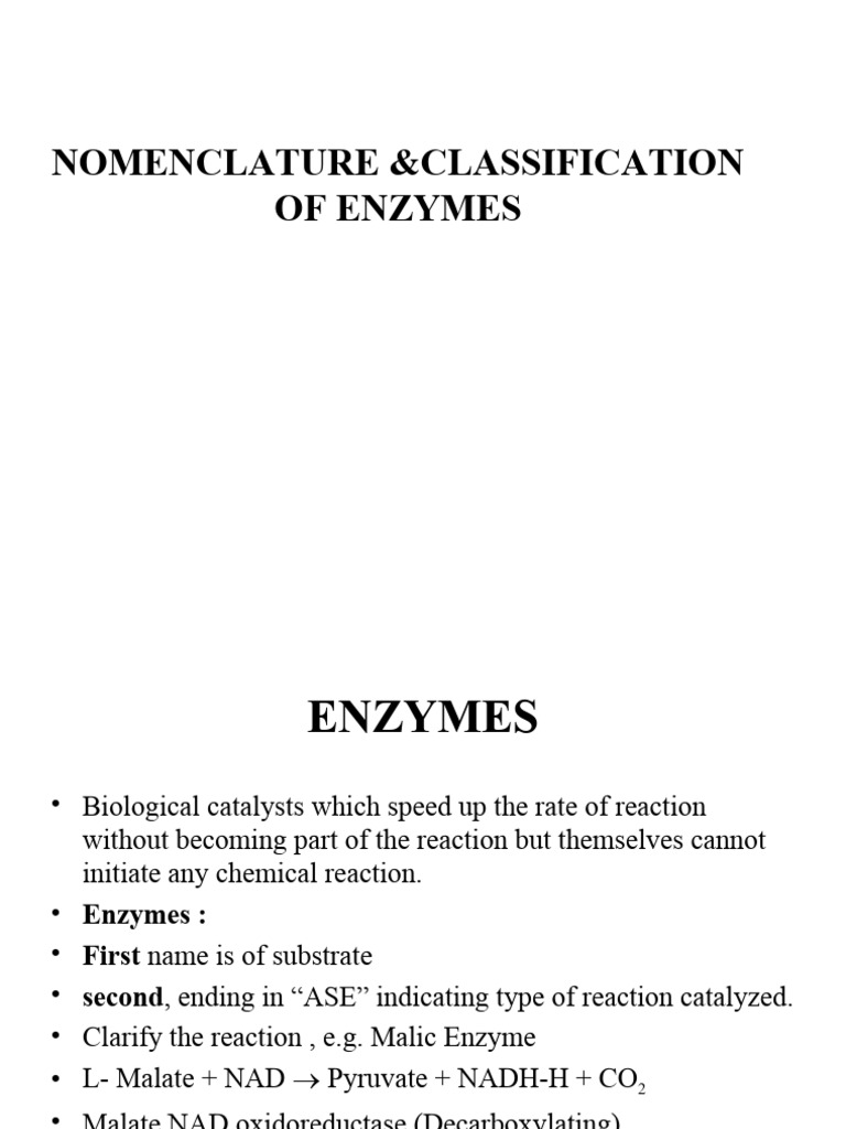 Enzymes Nomenclatureclassification (1) | PDF | Enzyme | Hydrolysis