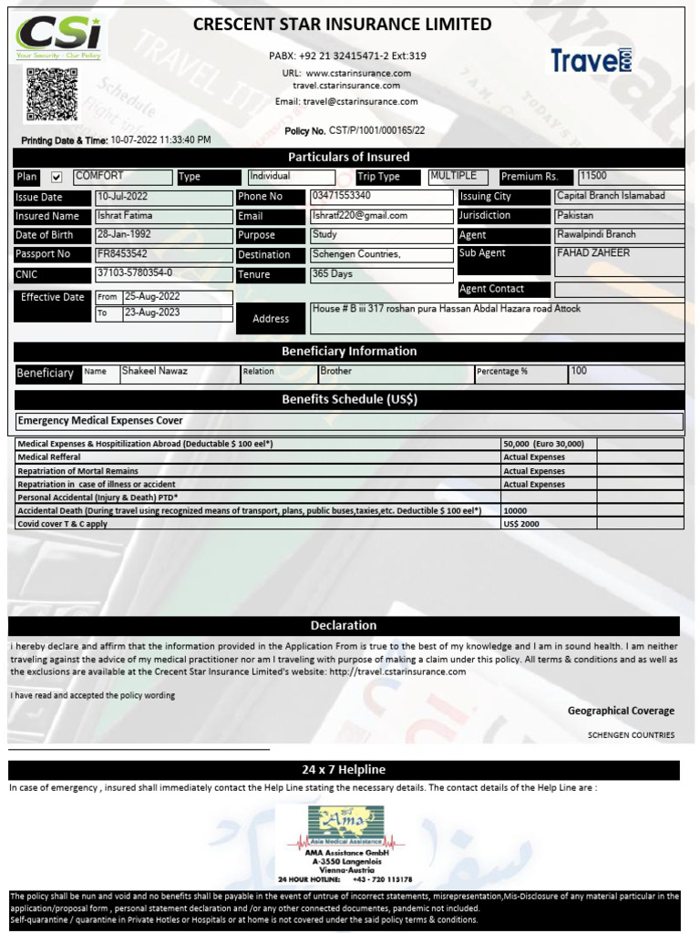 Ishrat Fatima 2-1 | PDF | Insurance | Deductible