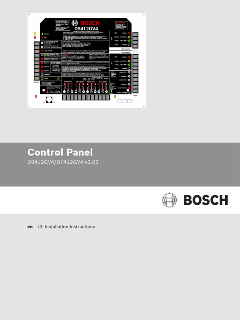 Control Panel: D9412GV4/D7412GV4 v2.03 | PDF | Power Supply | Security ...