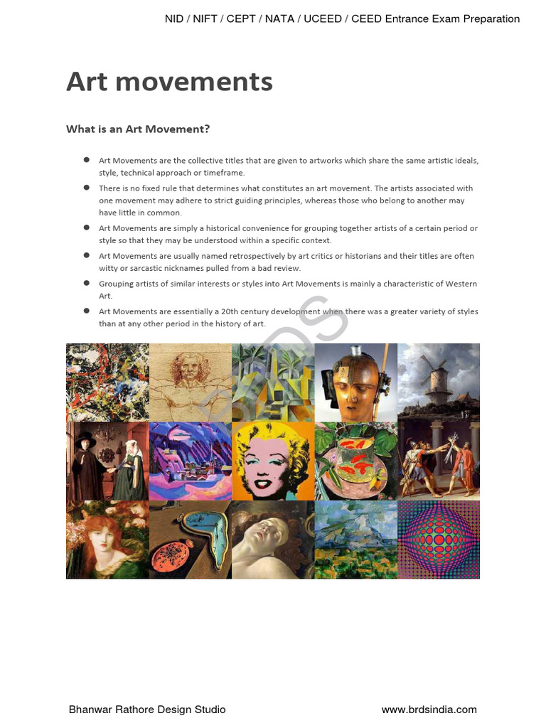 Art Movement | PDF | The Arts | Modern Art