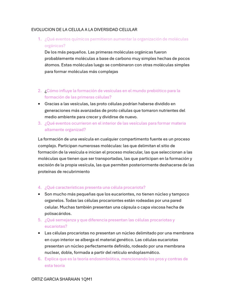 CUESTIONARIO Biologia | PDF | Biología Celular) | Inhibidor de la enzima