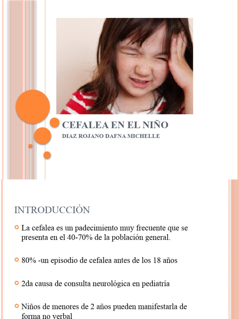 Cefalea en El Niño | PDF | Dolor de cabeza | Medicina