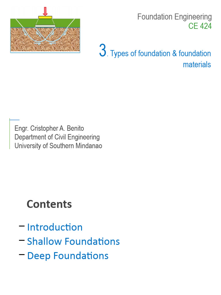 Lecture 3 Types of Foundation and Foundation Materials | Download Free PDF | Deep Foundation ...
