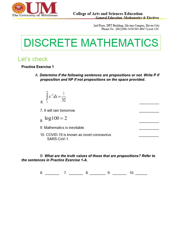 Proposition Practice Exercises | PDF | Proposition | If And Only If