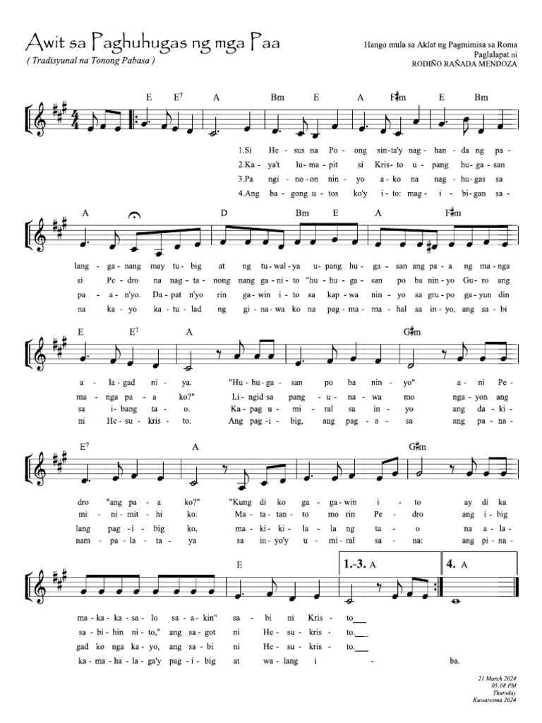 Awit Sa Paghuhugas NG Mga Paa | PDF