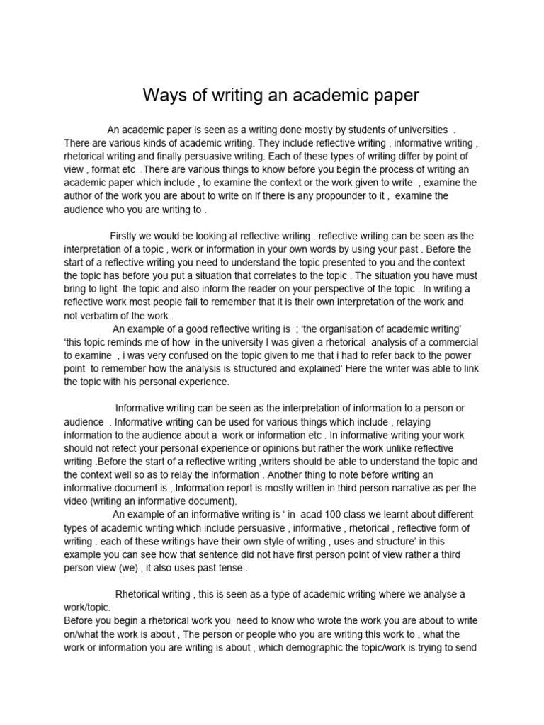 Mid Term, Ways of Writing An Academic Paper, Question 1 . | PDF | Rhetoric | Narration