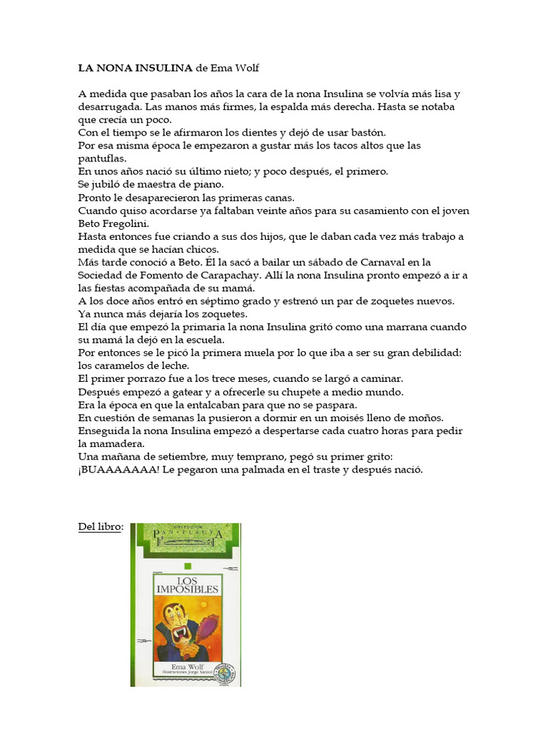 LA NONA INSULINA de Ema Wolf | PDF | Poesía | Clásicos