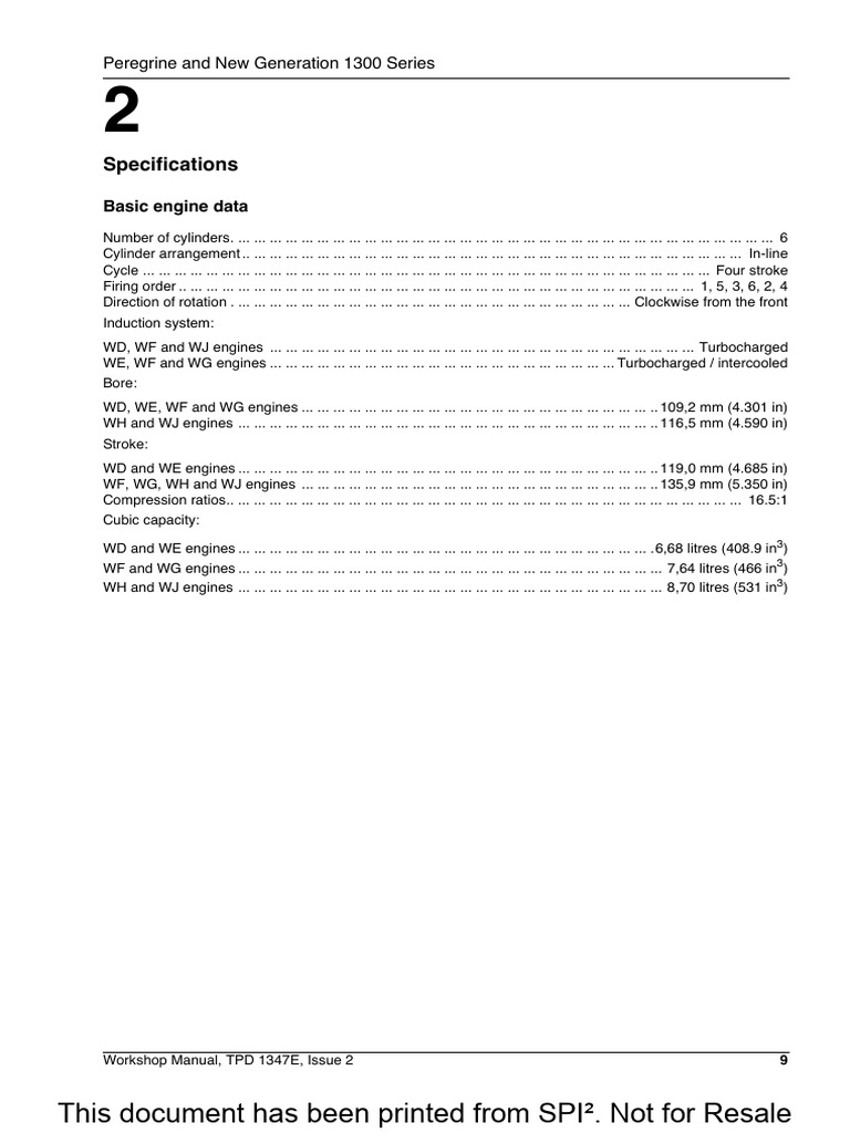 1300 WD-WJ Series Specifications | PDF | Piston | Pump