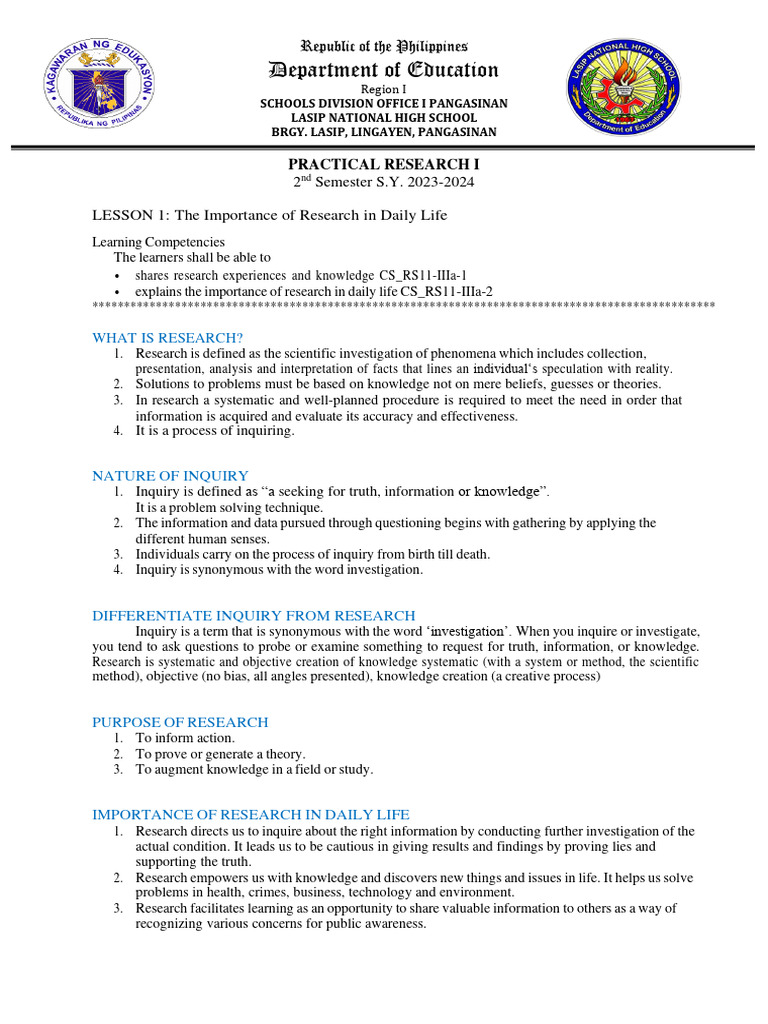 PR1 Reviewer 3rd Quarter | PDF | Career & Growth