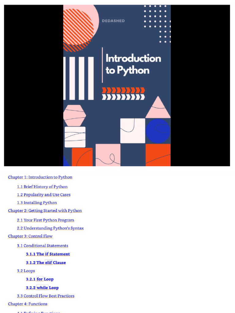 Introduction To Python - Dedashed | PDF