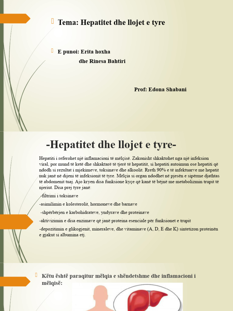 Erita Hoxha - Hepatitet Dhe Llojet e Tyre | PDF