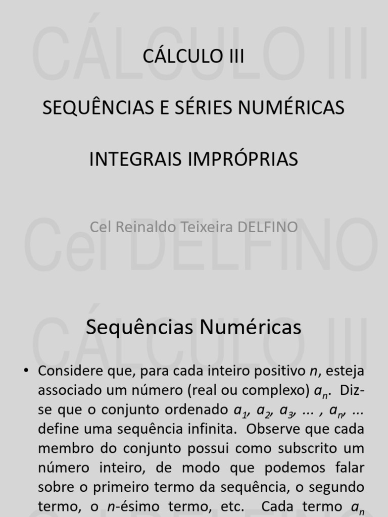 2) Sequências e Séries Numéricas | PDF | Sequência | Integrante