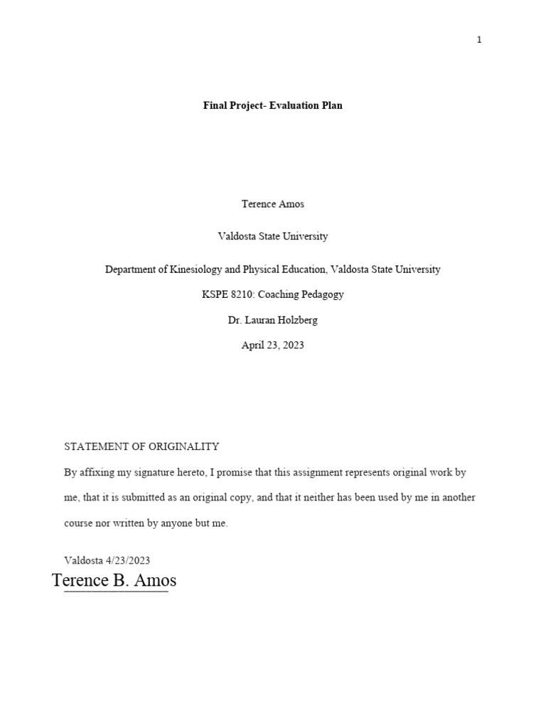 Final Project - Evaluation Plan | PDF | Survey Methodology | Evaluation