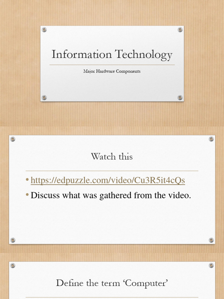 Information Technology - Hardware Components 2022 | PDF