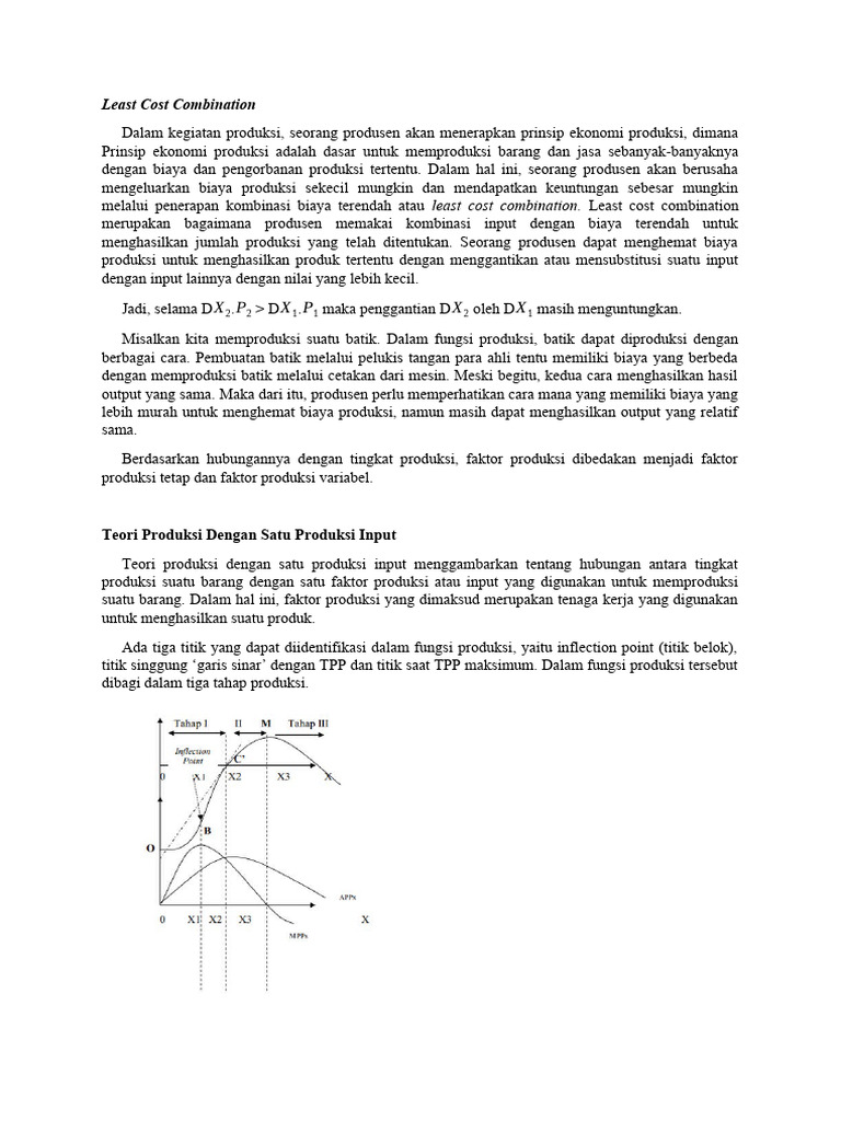 Teori Produksi Dengan Satu Faktor Produksi Berubah | PDF