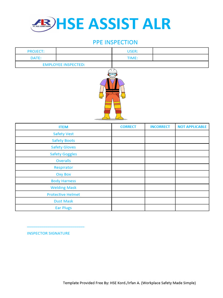 3.PPE Inspection Template | PDF