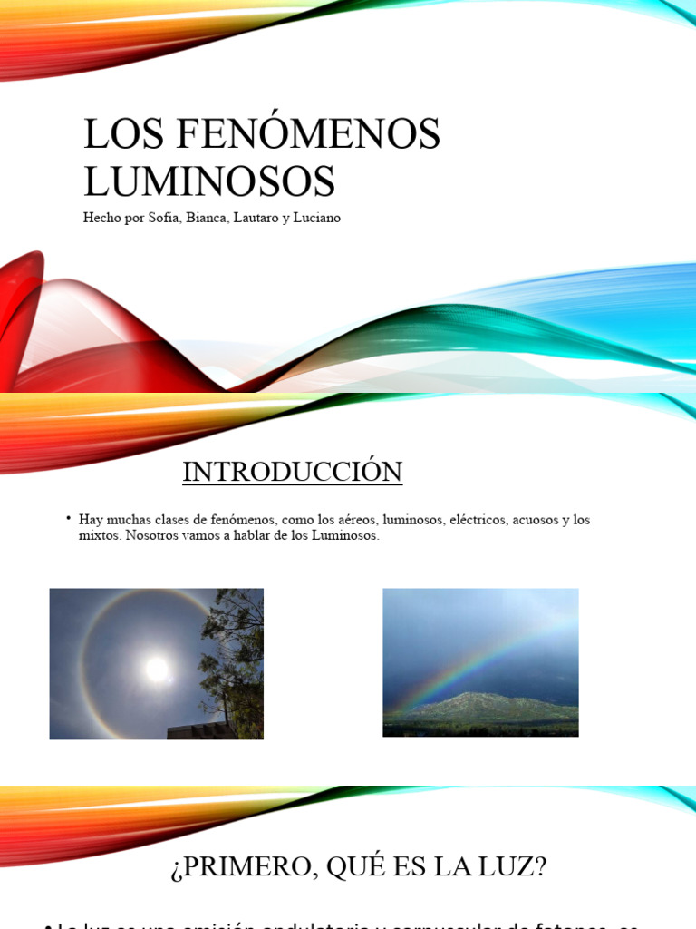 Los Fenómenos Luminosos SV | PDF | Ligero | Arco iris