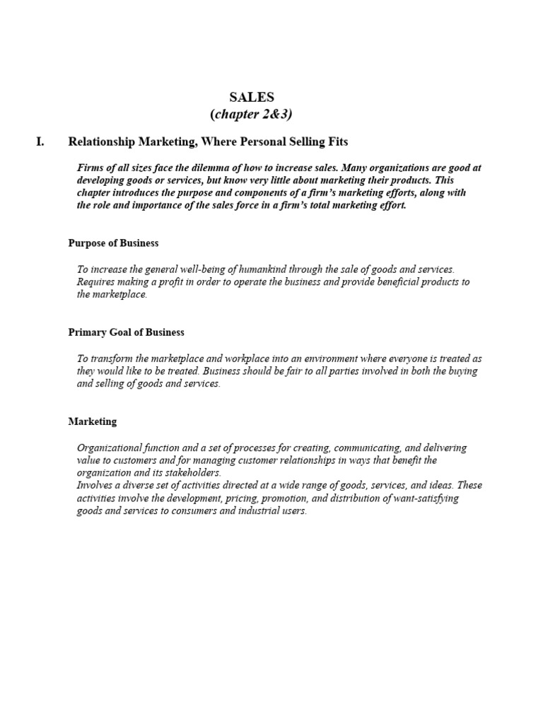 Module 2 (Sales) Docs. | PDF | Marketing | Sales