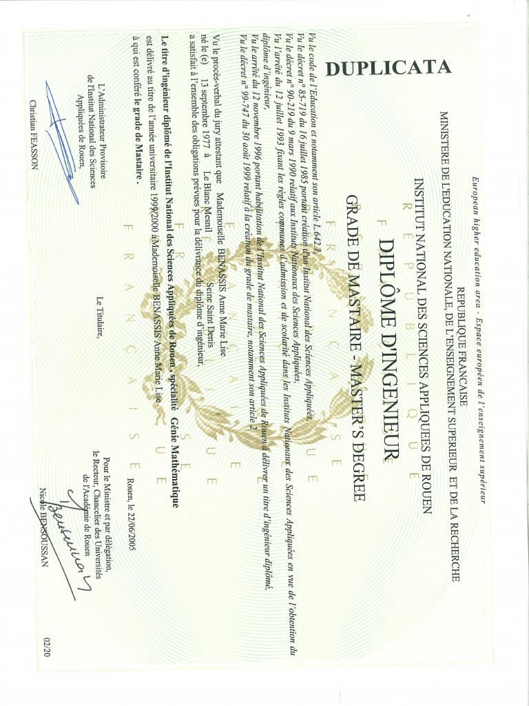 Diplome INSA | PDF
