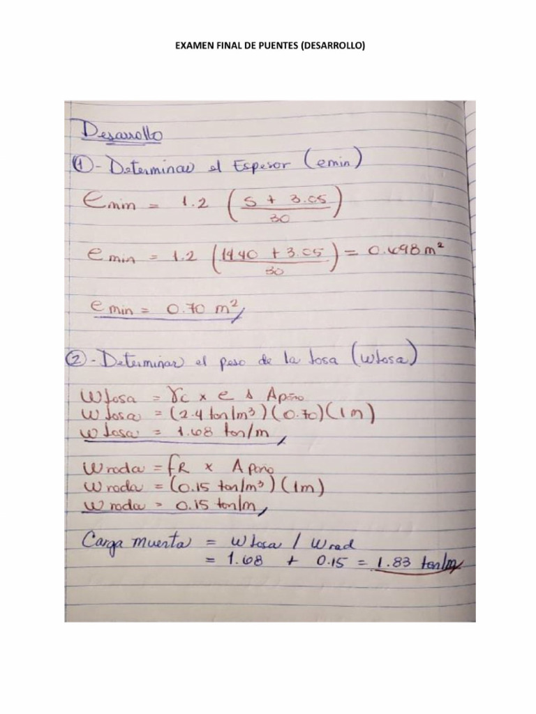 Examen Completo Final de Puentes | PDF