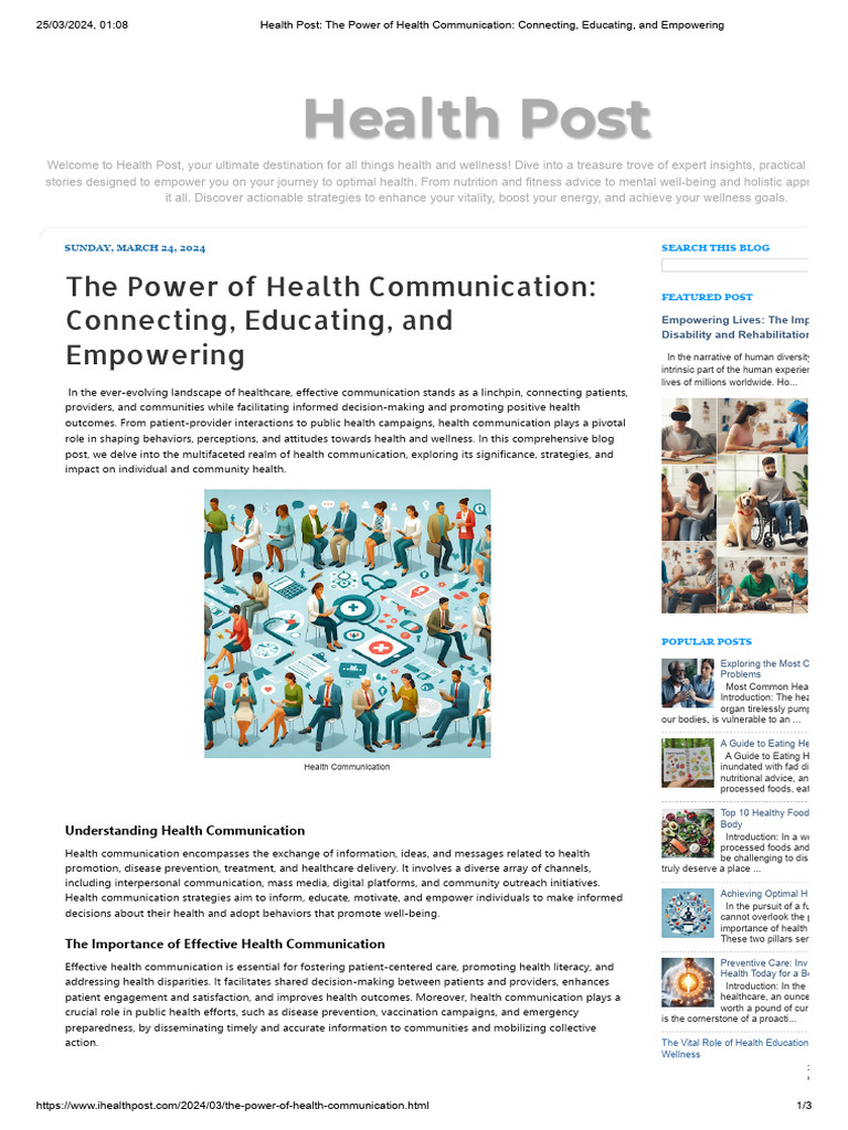 The Power of Health Communication - Connecting, Educating, and ...