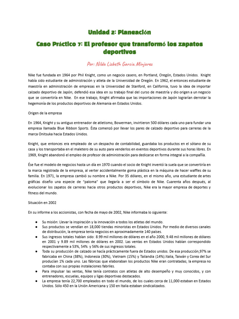 Caso Practico 7 | PDF | Nike | Marca