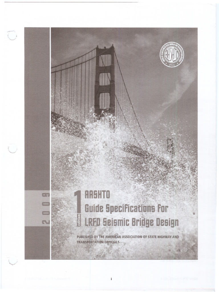 1 Edition Aashto Guide Specification For LRFD Seismic Bridge Design 2009 | PDF