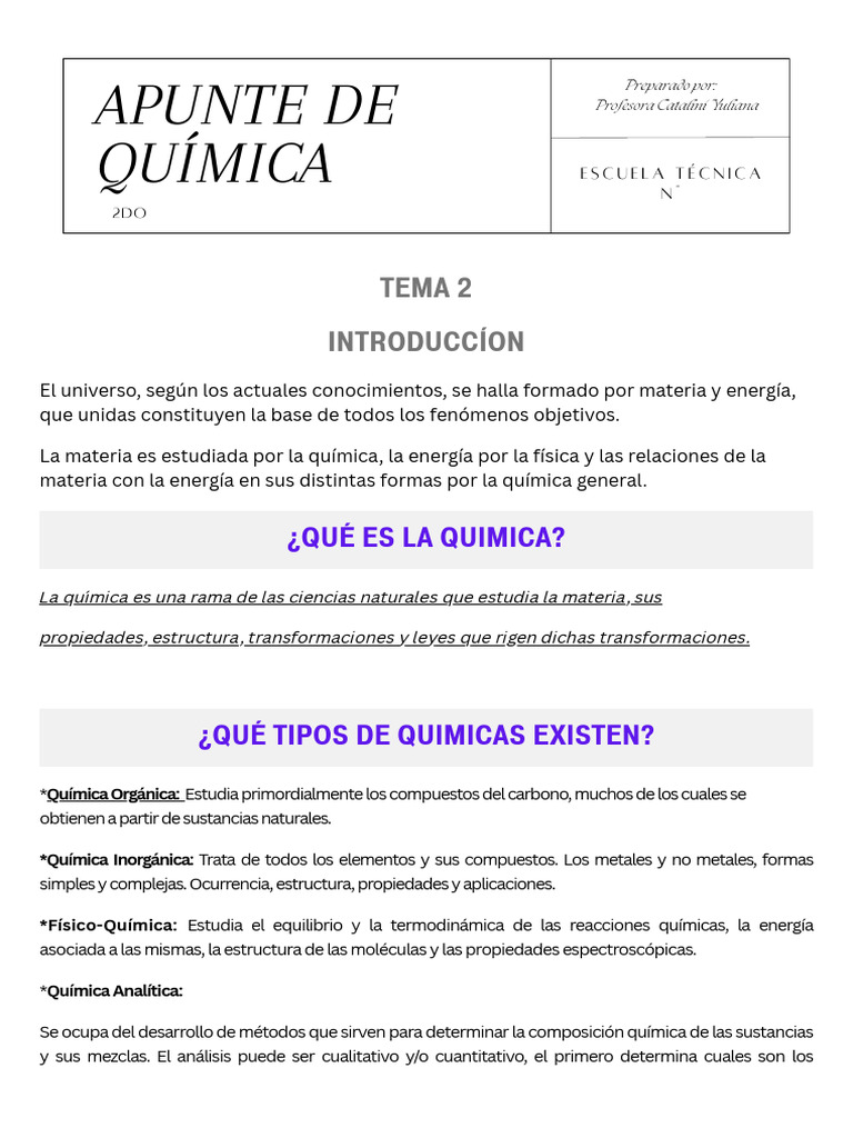 tema 1 segundo n31 | PDF | Química | Importar