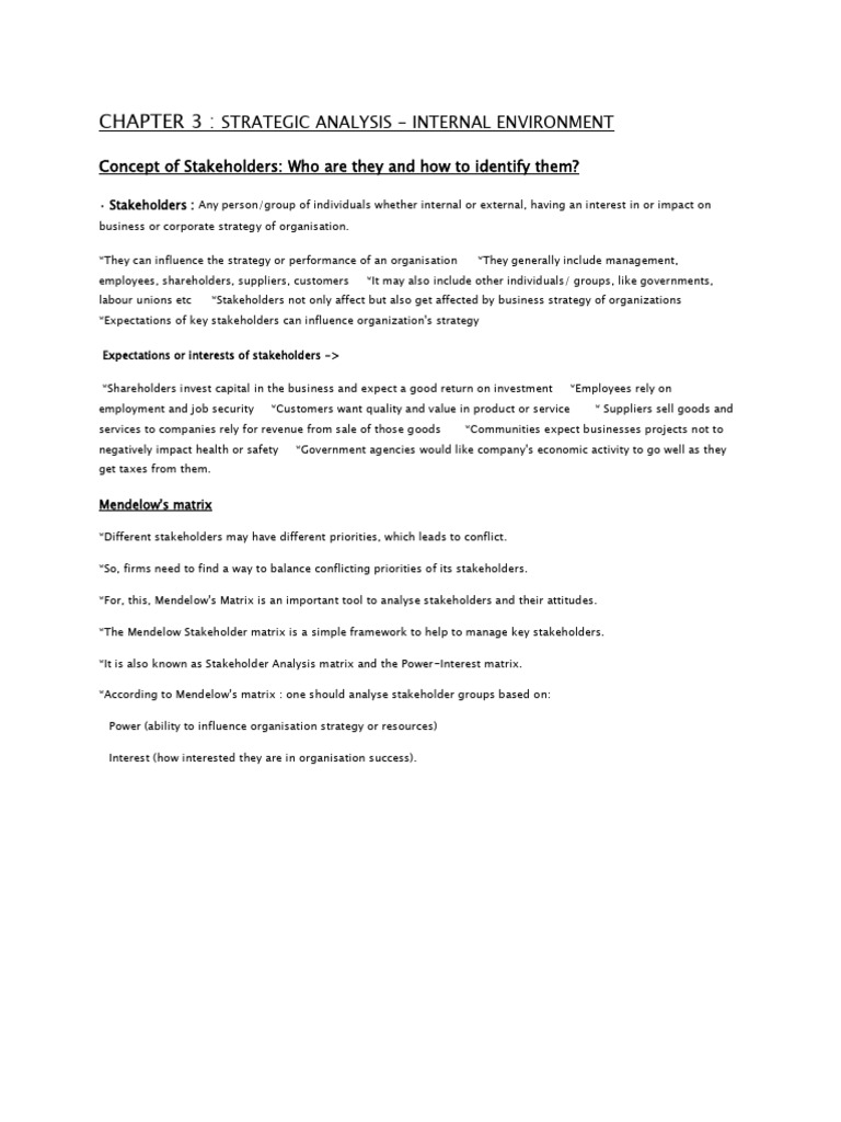 SM CHAPTER 3 Notes | PDF | Marketing | Competitive Advantage