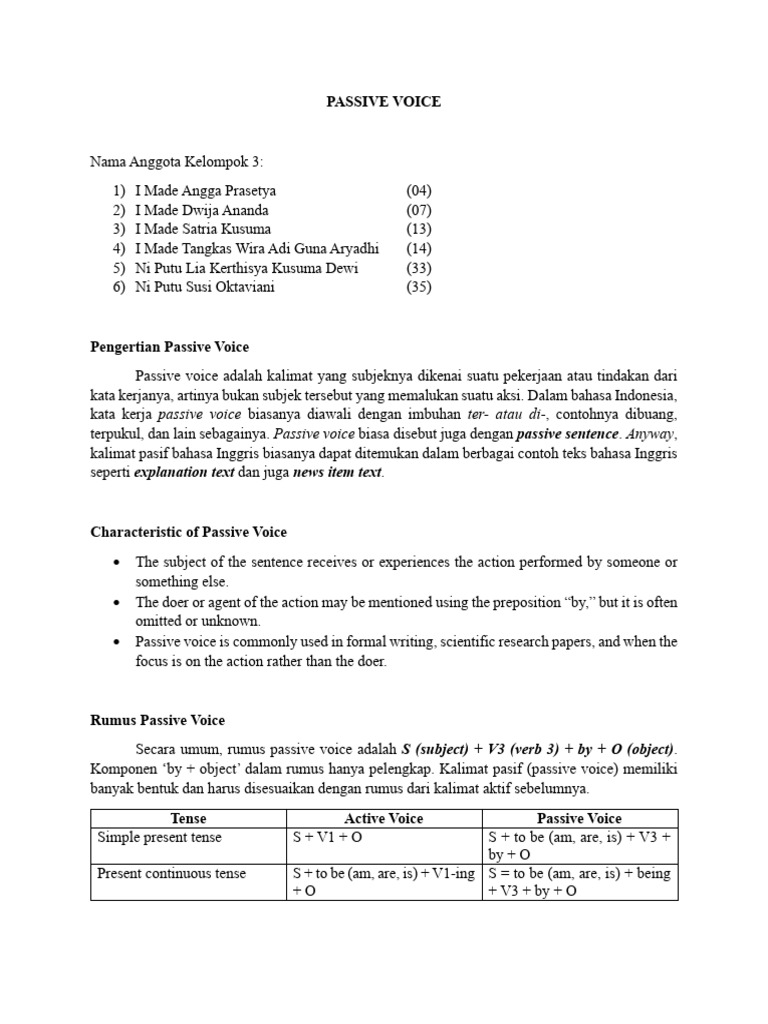 Passive Voice 1 | PDF | Grammatical Tense | Syntactic Relationships